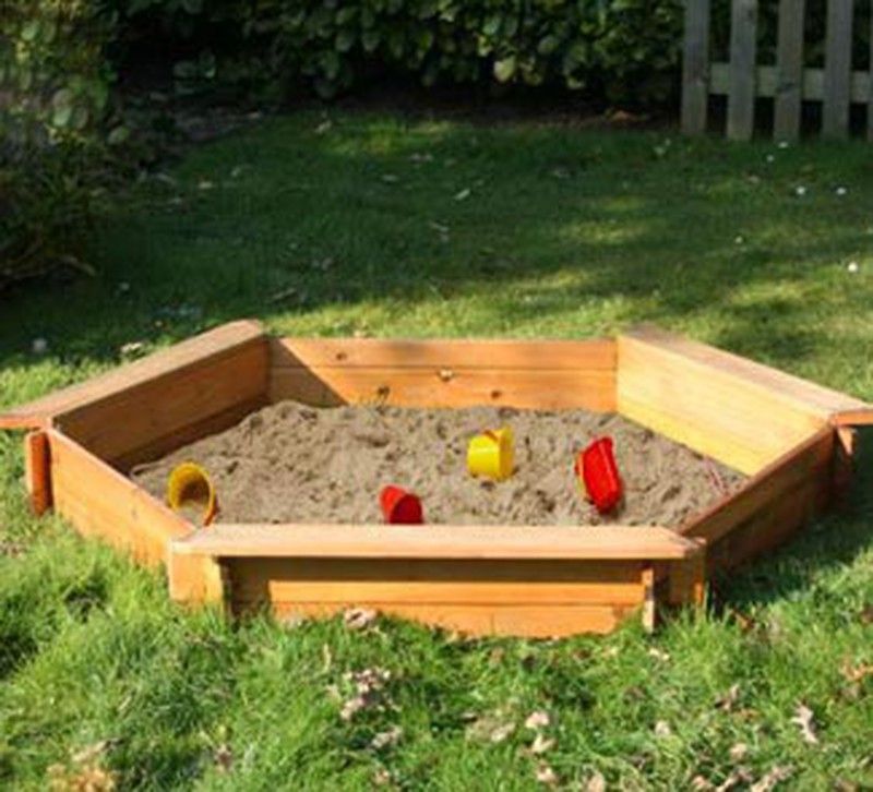 Arenero infantil de madera exterior el hexágono — La Tienda De La Familia